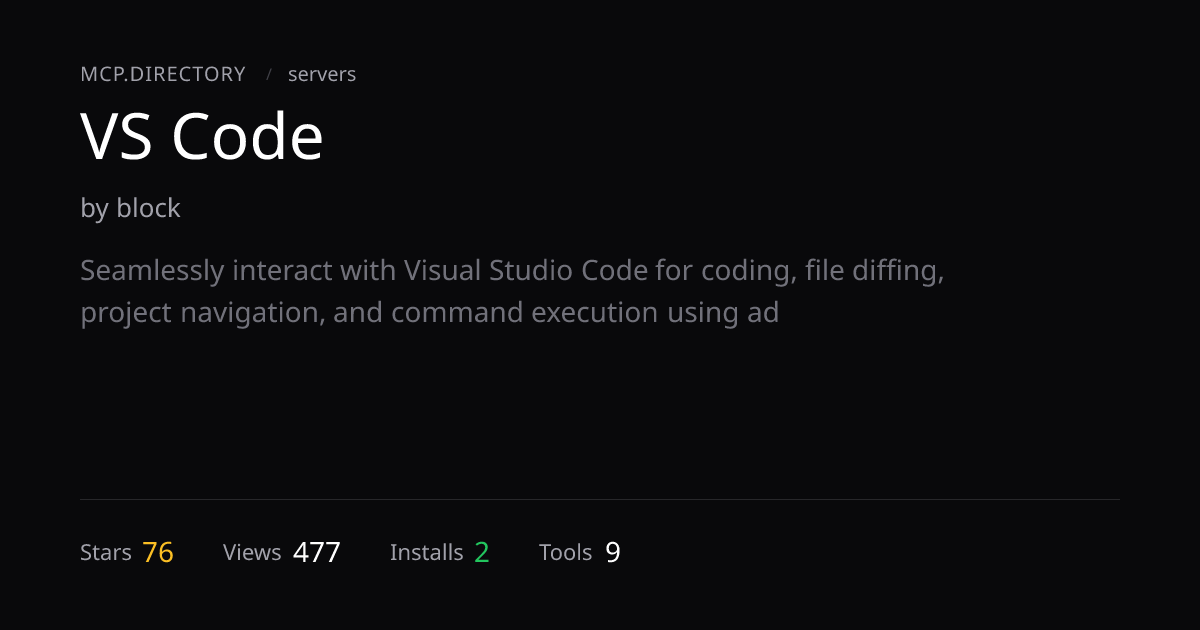 VS Code — Install & Config — MCP.Directory